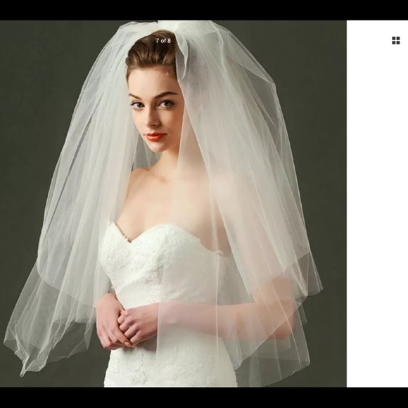 Pink Magnolia | Accessories | New 3 Tier Veil Elbow Length Very ...